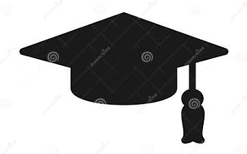 One Single Trencher Graduation Hat Against a White Backdrop Stock ...