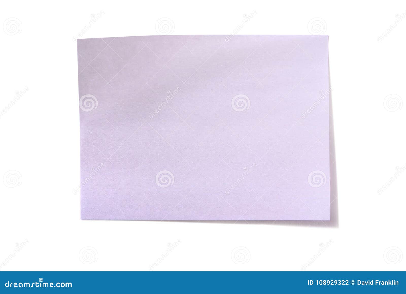 One Single White Sticky Post Note Isolated Flat Front View Stock Photo ...