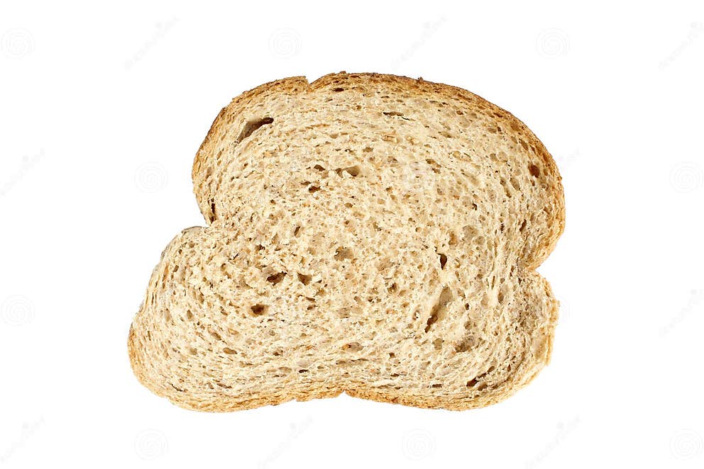 One Slice of Bread Isolated on White Background. Stock Photo - Image of ...