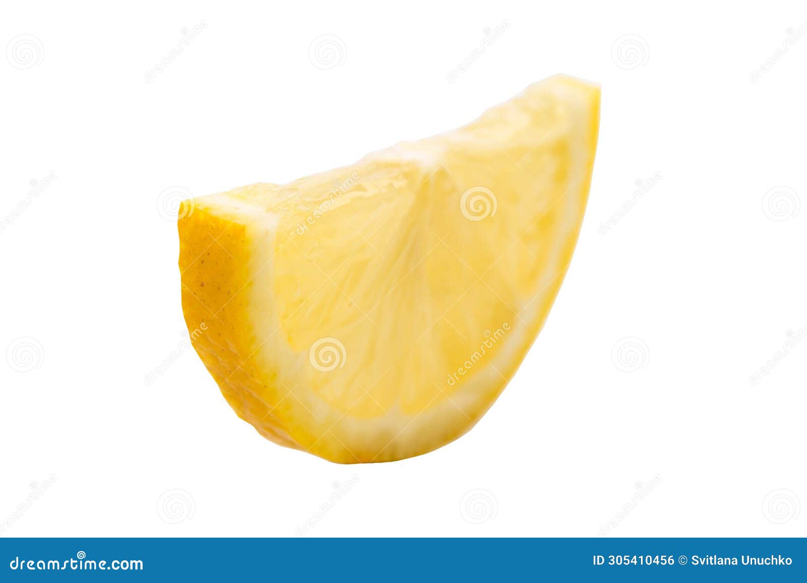 One Slice of Lemon Citrus Fruit Isolated on White Background. Lemon ...