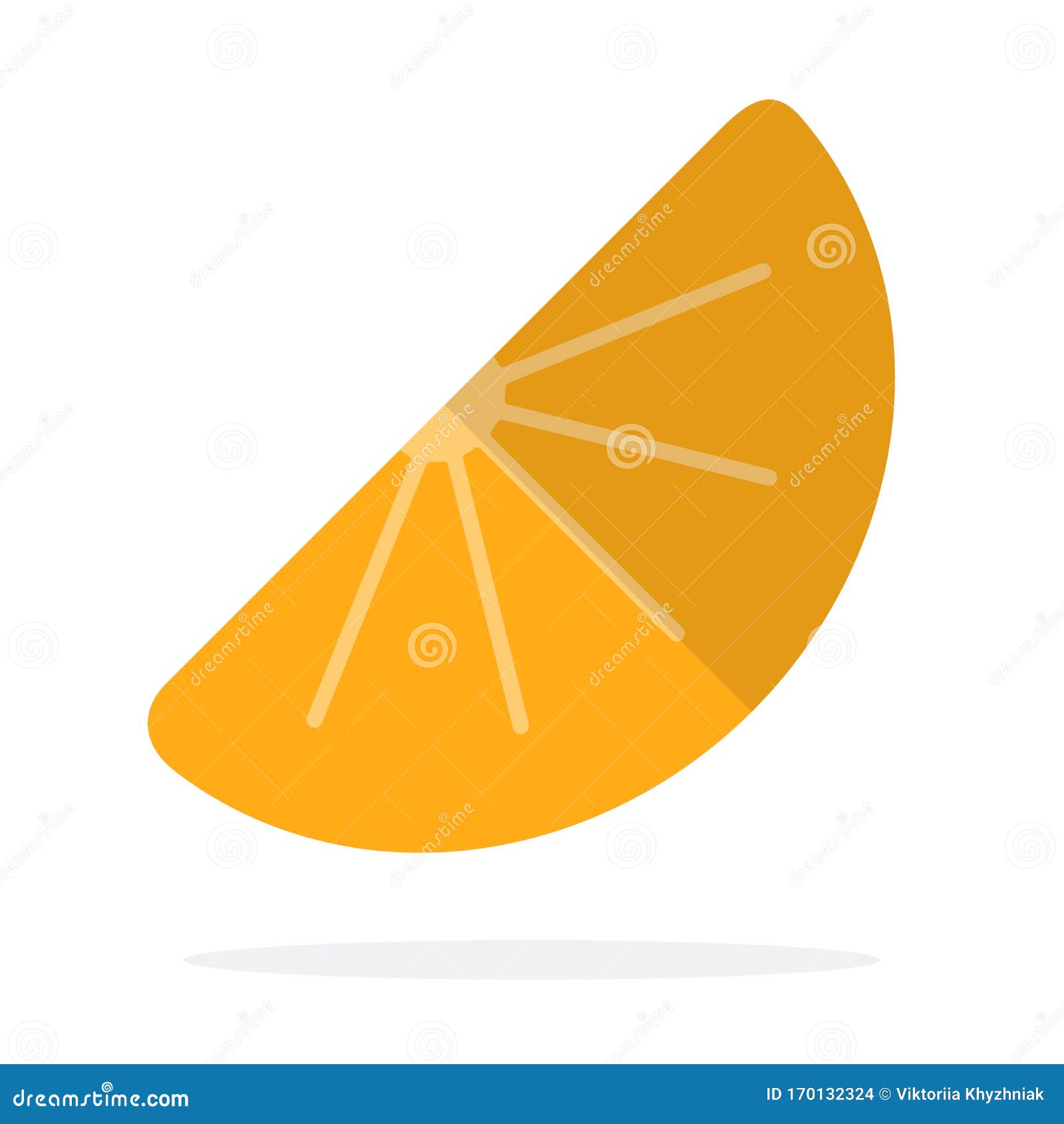 One Slice of Mandarin Flat Isolated Stock Vector - Illustration of ...