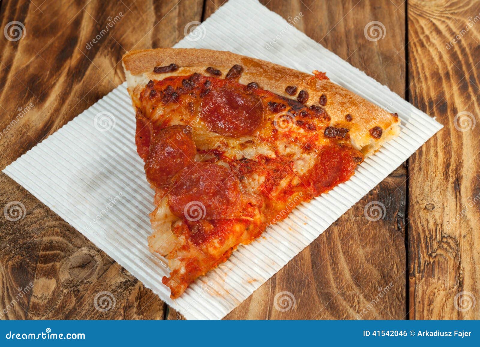 One slice of pizza. stock photo. Image of pepperoni, sauce - 41542046