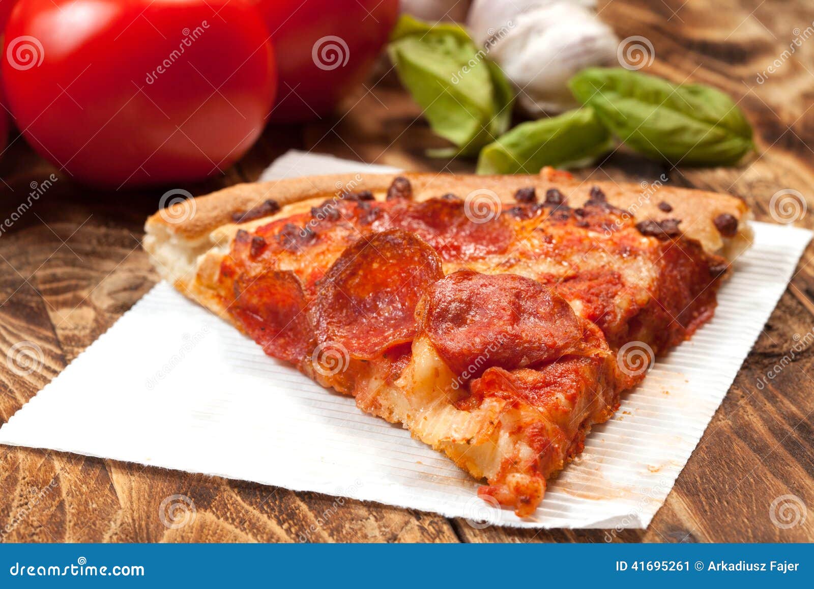 One slice of pizza. stock image. Image of table, cooking - 41695261