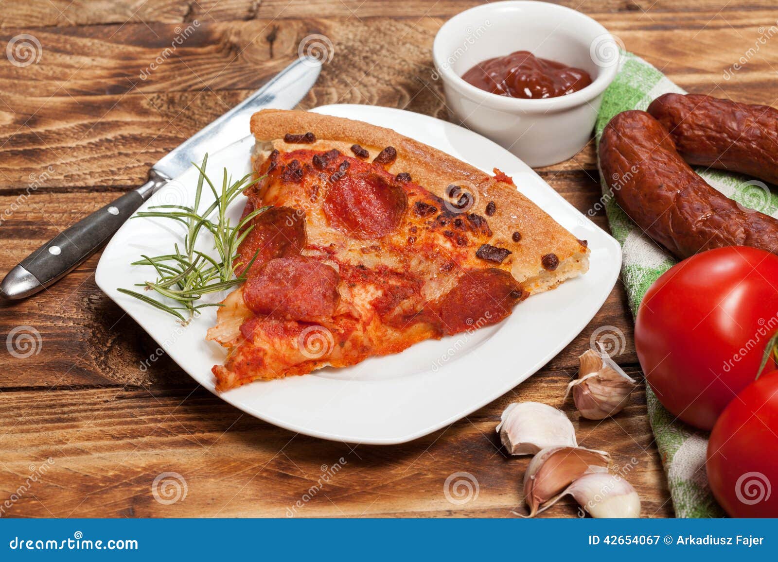 One slice of pizza. stock image. Image of eating, plate - 42654067
