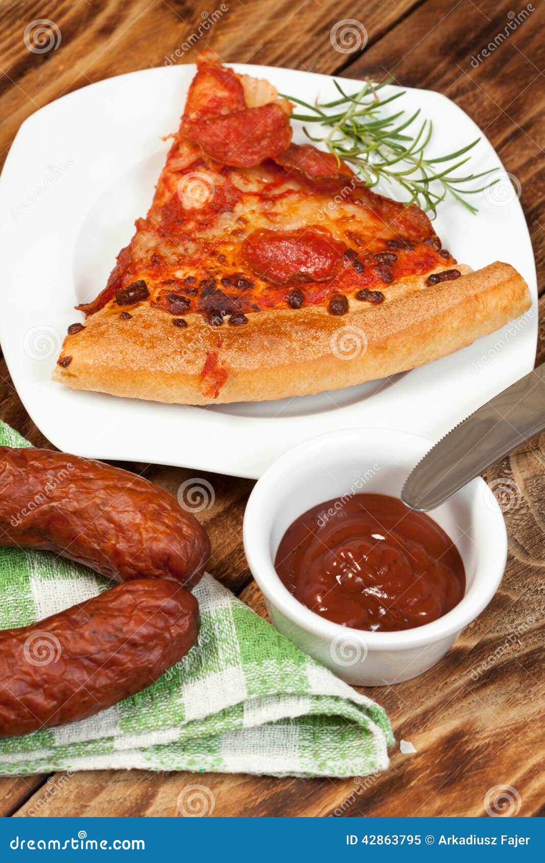 One slice of pizza. stock image. Image of tomato, eating - 42863795