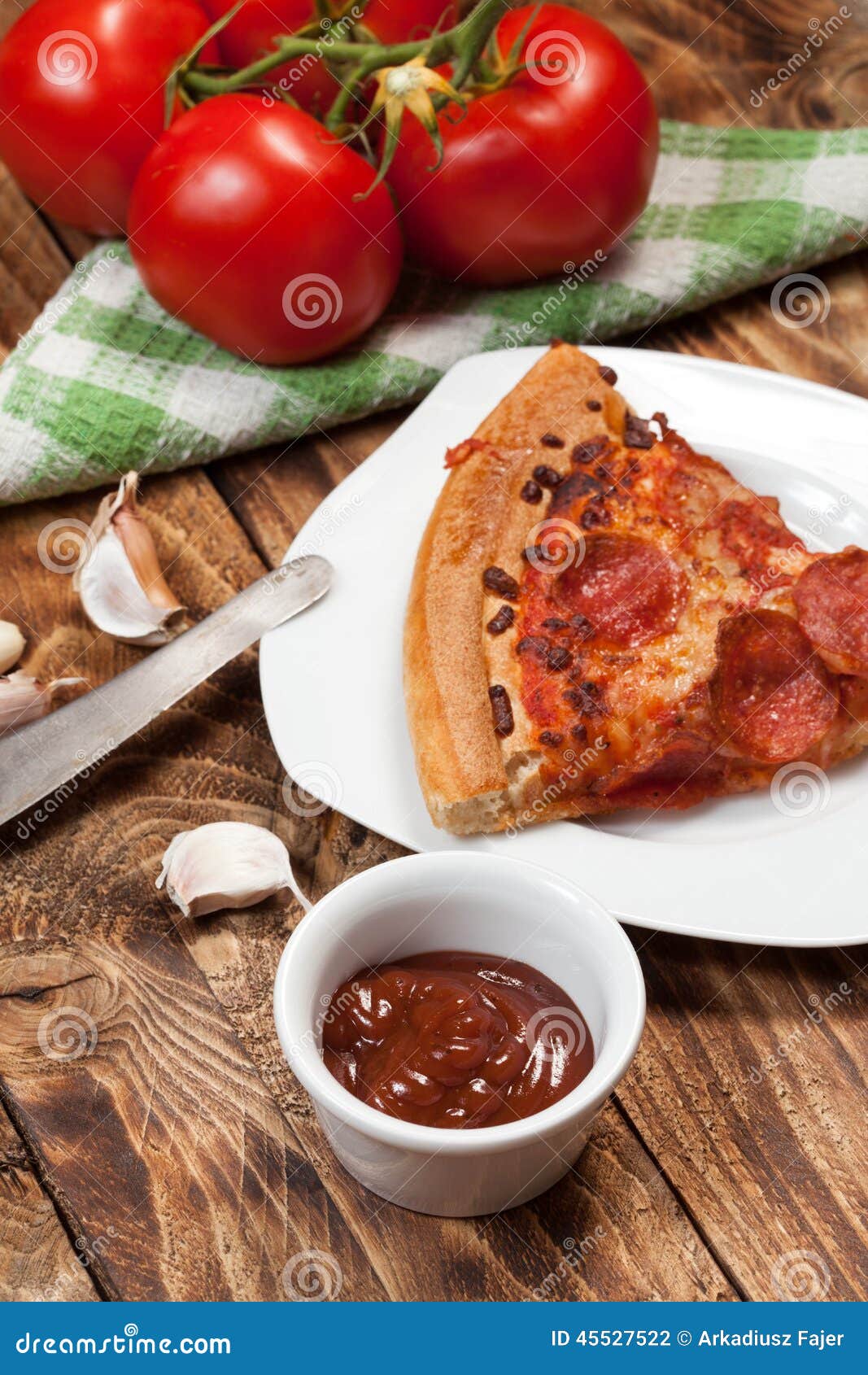 One slice of pizza. stock photo. Image of italian, restaurant - 45527522