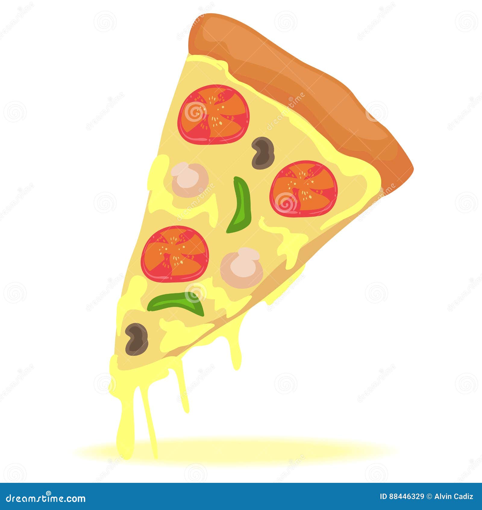 One Slice of Pizza stock vector. Illustration of dinner - 88446329