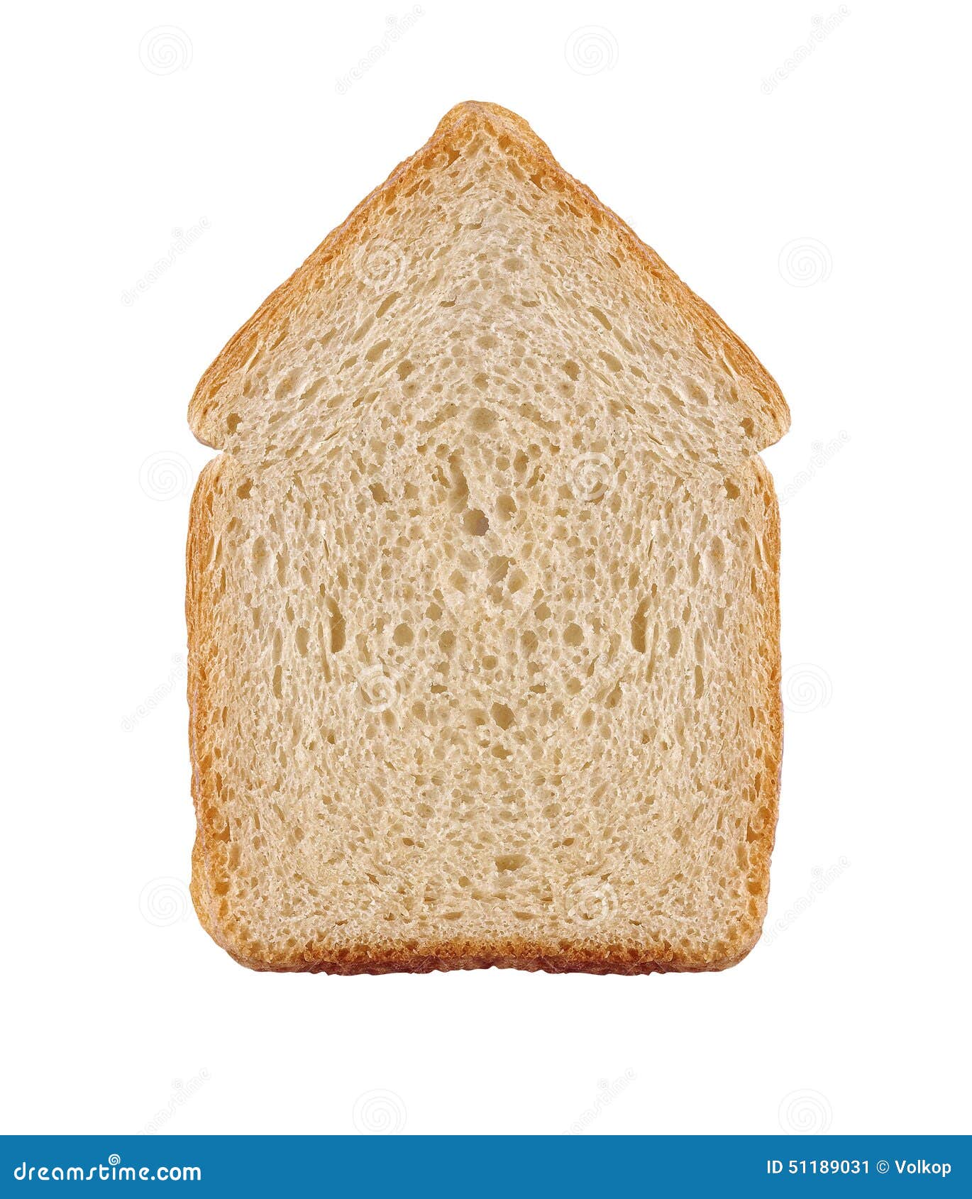 One Slice Of Wheat Bread In House Symbol Isolated On White Stock Image ...