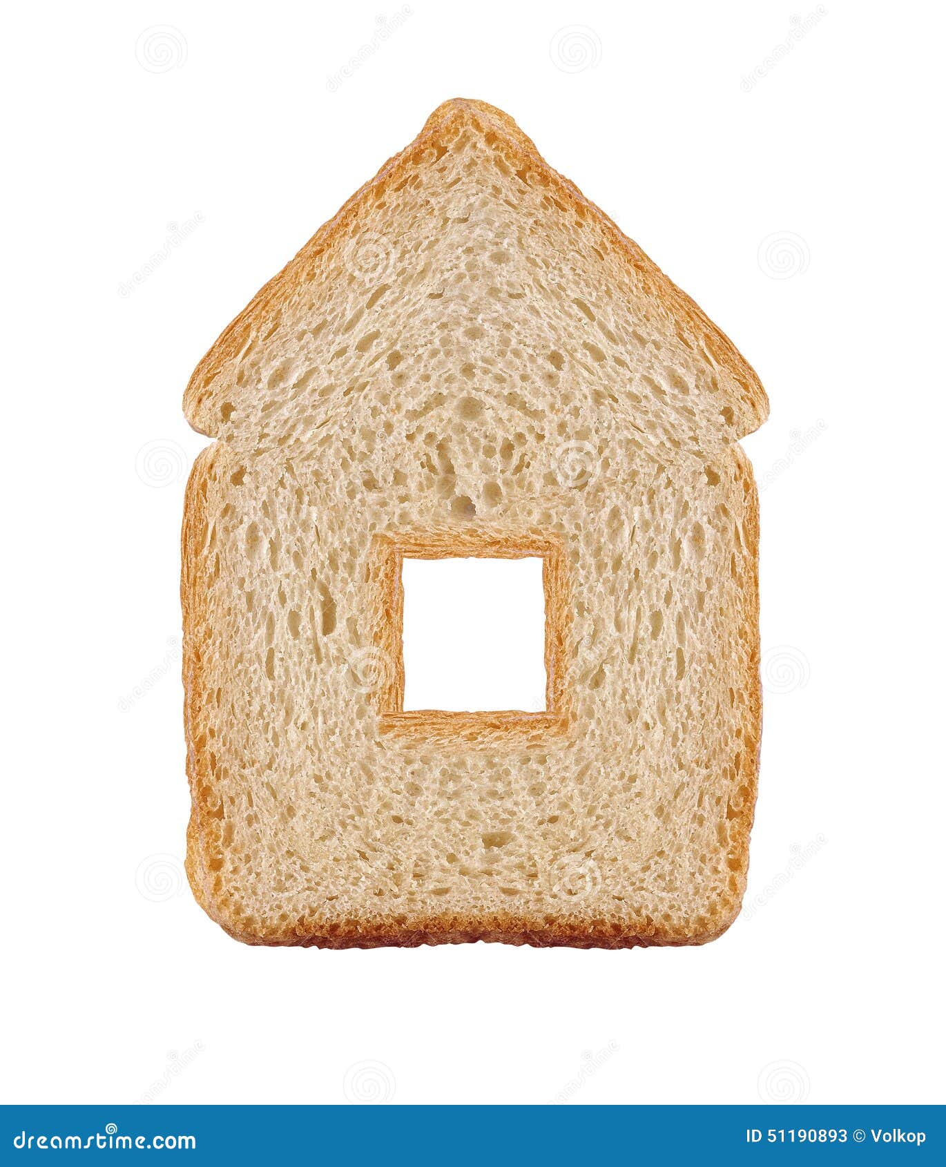 One Slice Of Wheat Bread In House Symbol Isolated On White Stock Image ...