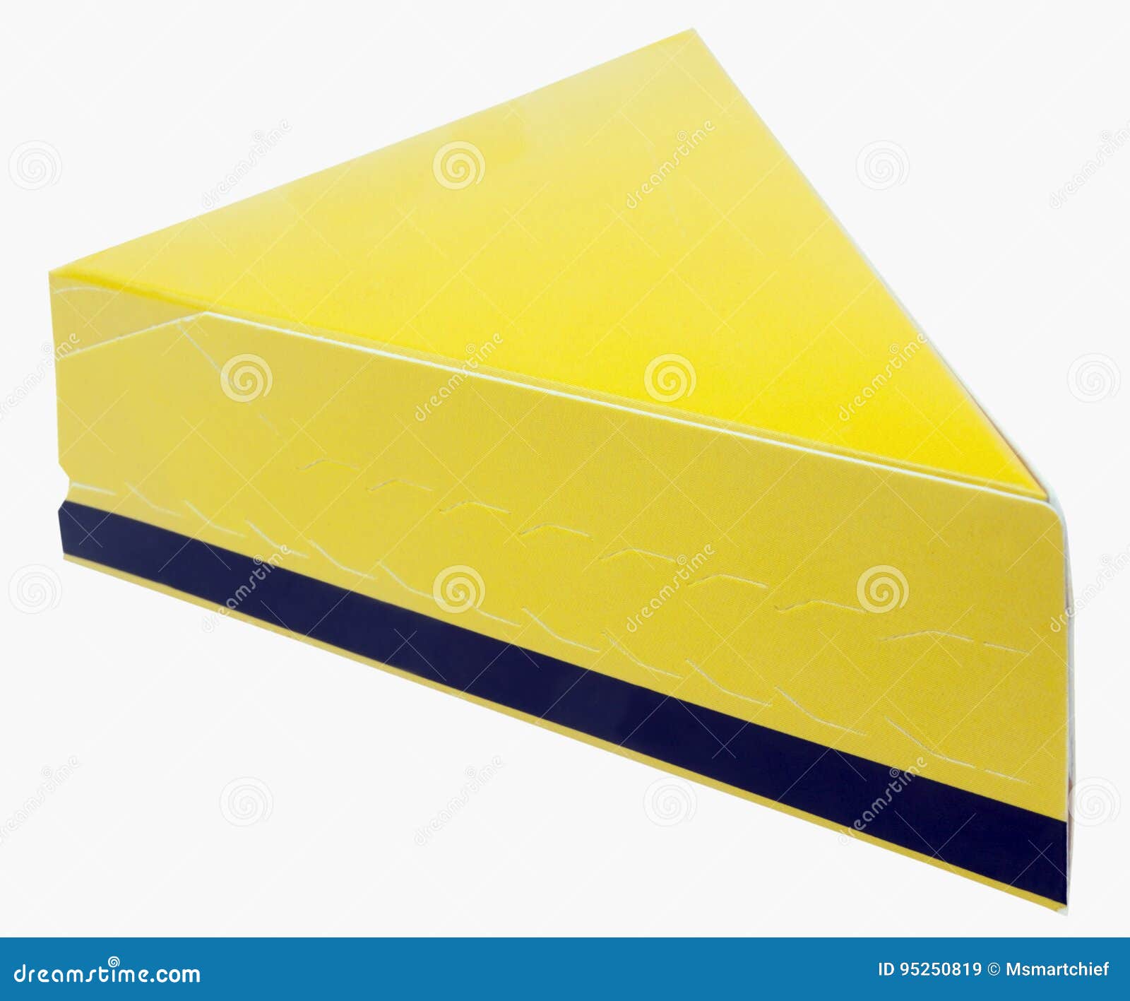 One Slice Yellow Pie Box stock image. Image of isolated - 95250819