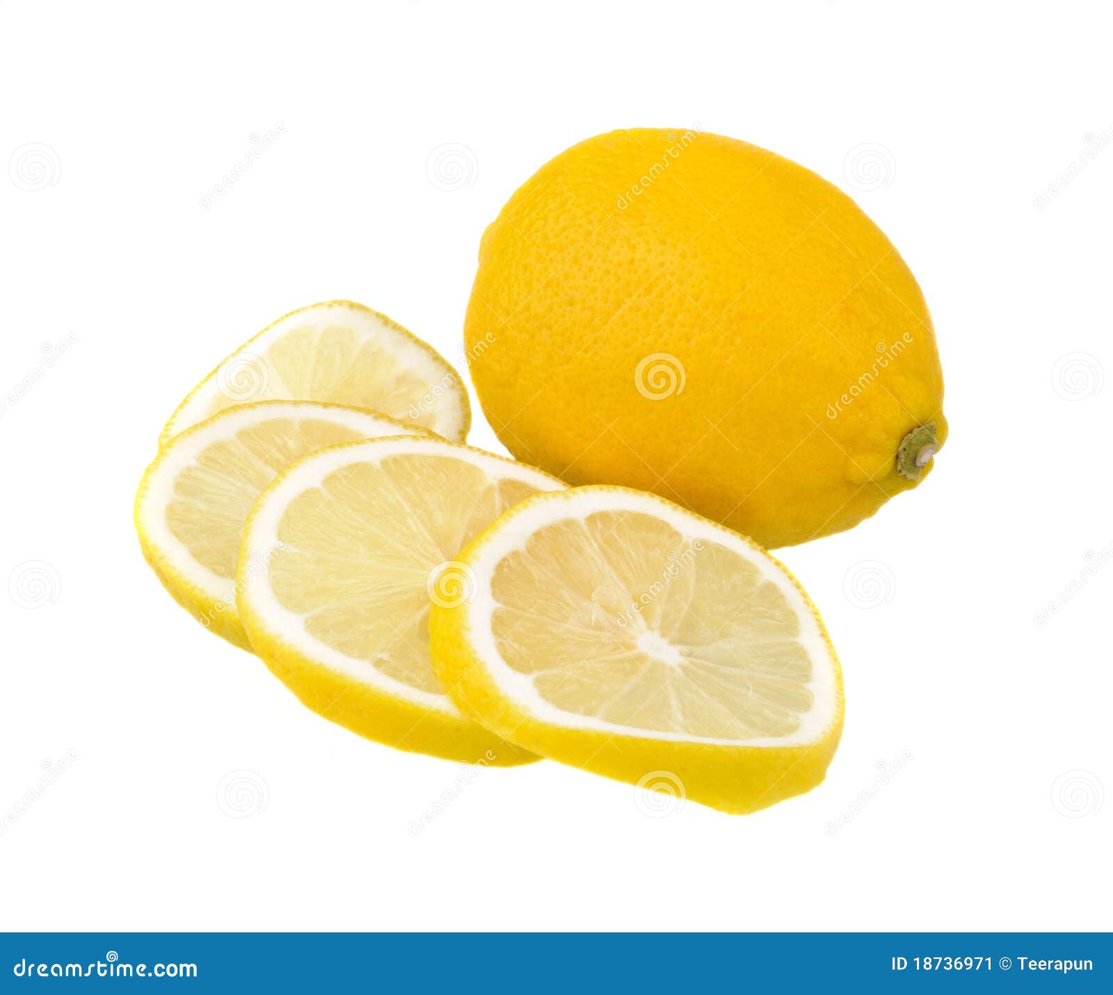 One and slices of lemon stock image. Image of juicy, fresh - 18736971