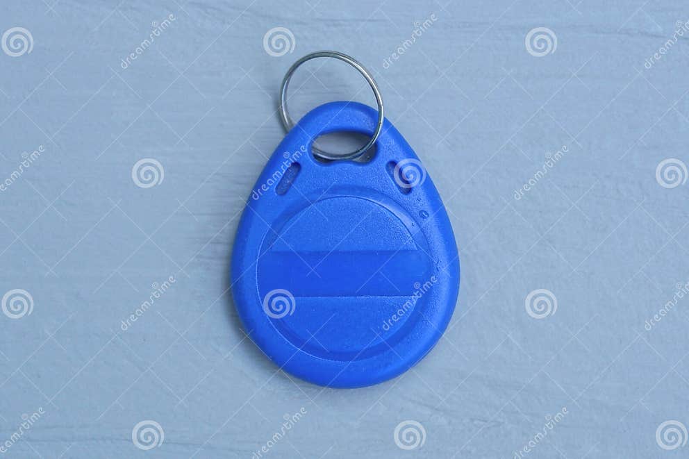 One Small Blue Plastic Electronic Key for Intercom Stock Image - Image ...