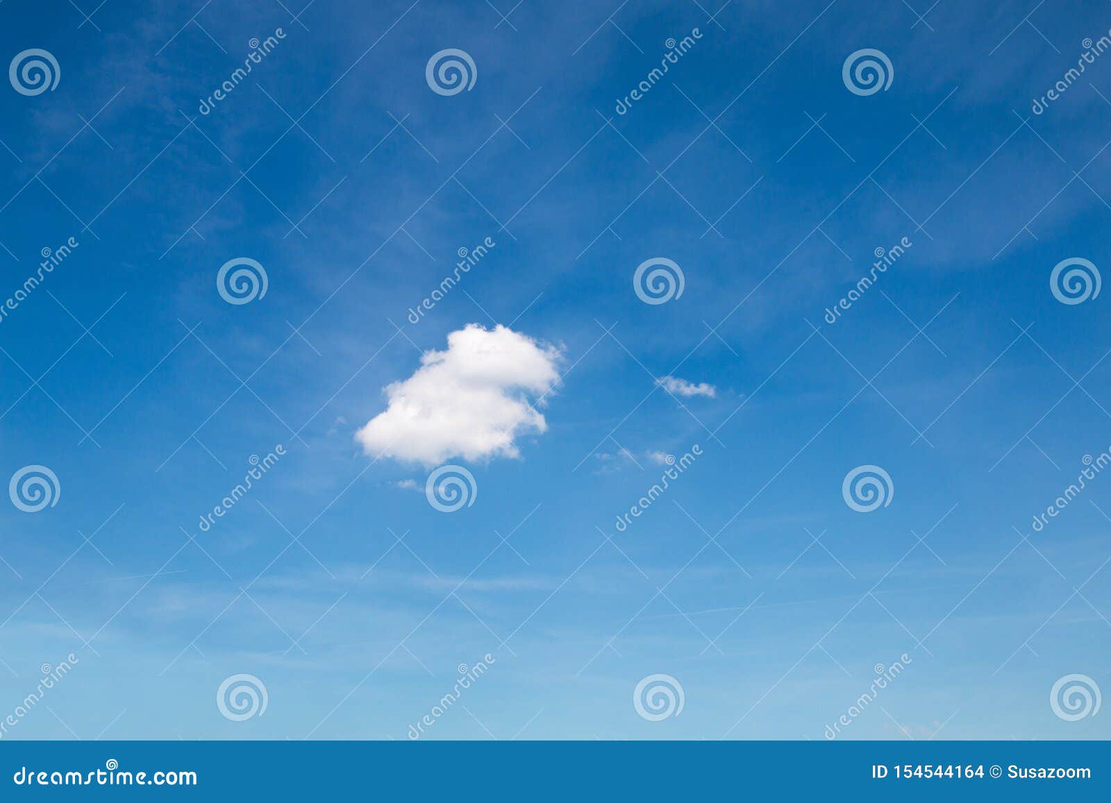 One Small Cloud and Blue Sky Around Stock Photo - Image of tiny, view ...