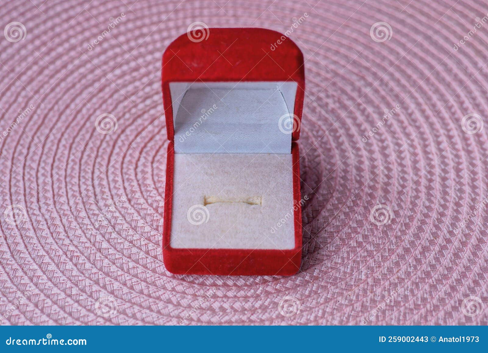 One Small Open Red White Ring Box Stock Image - Image of expensive ...