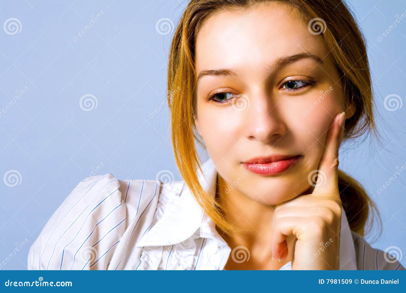 One Smart Woman Thinking Solutions Stock Image - Image of female ...