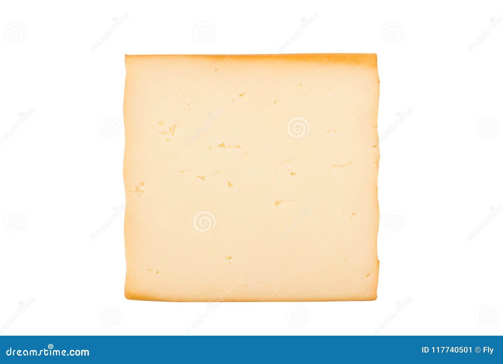 One Smoked Cheese Slice On White Background Stock Image - Image of ...