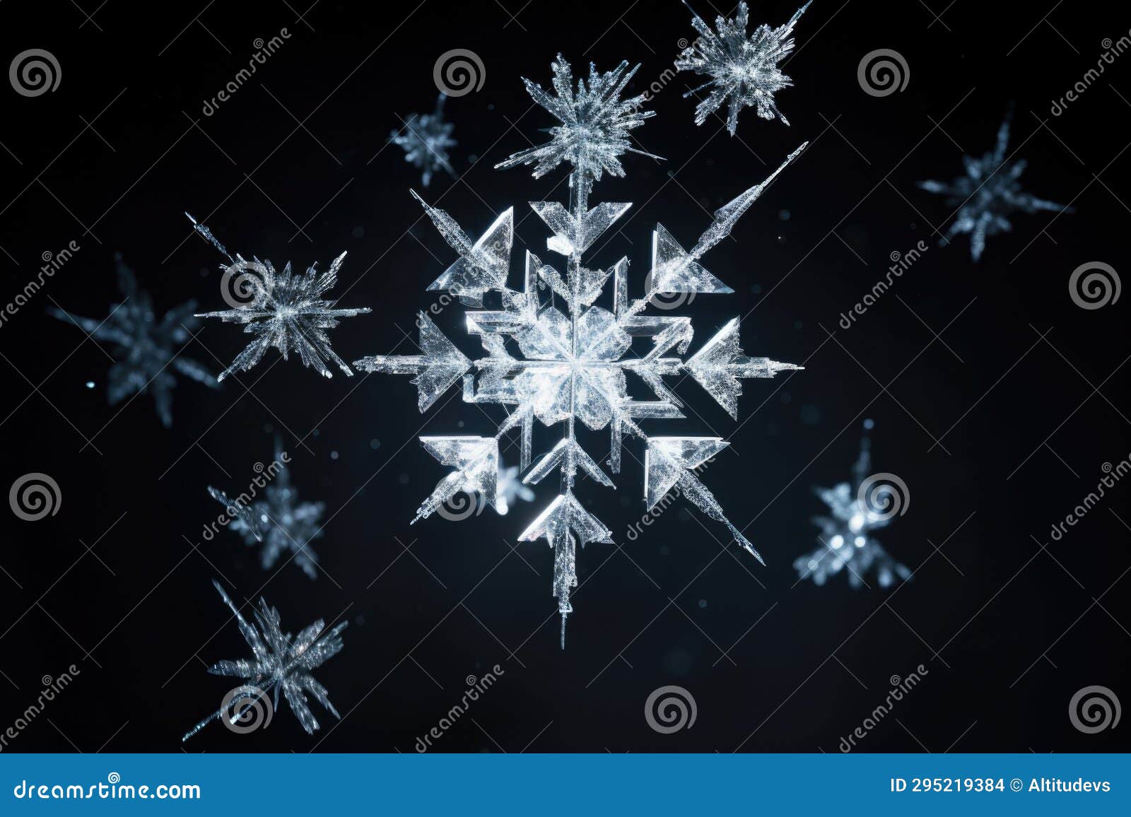 One Snowflake Falling Out of Sync with the Others Stock Photo - Image ...