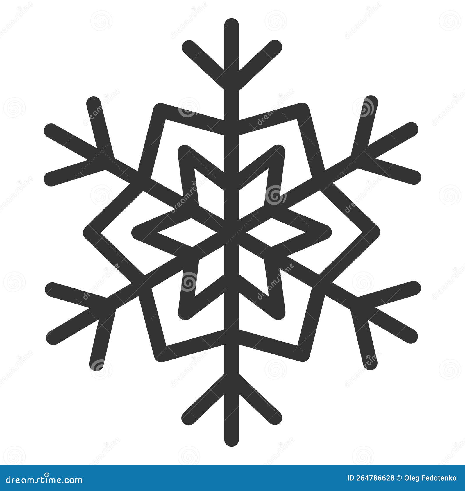 One snowflake stock illustration. Illustration of flake - 264786628