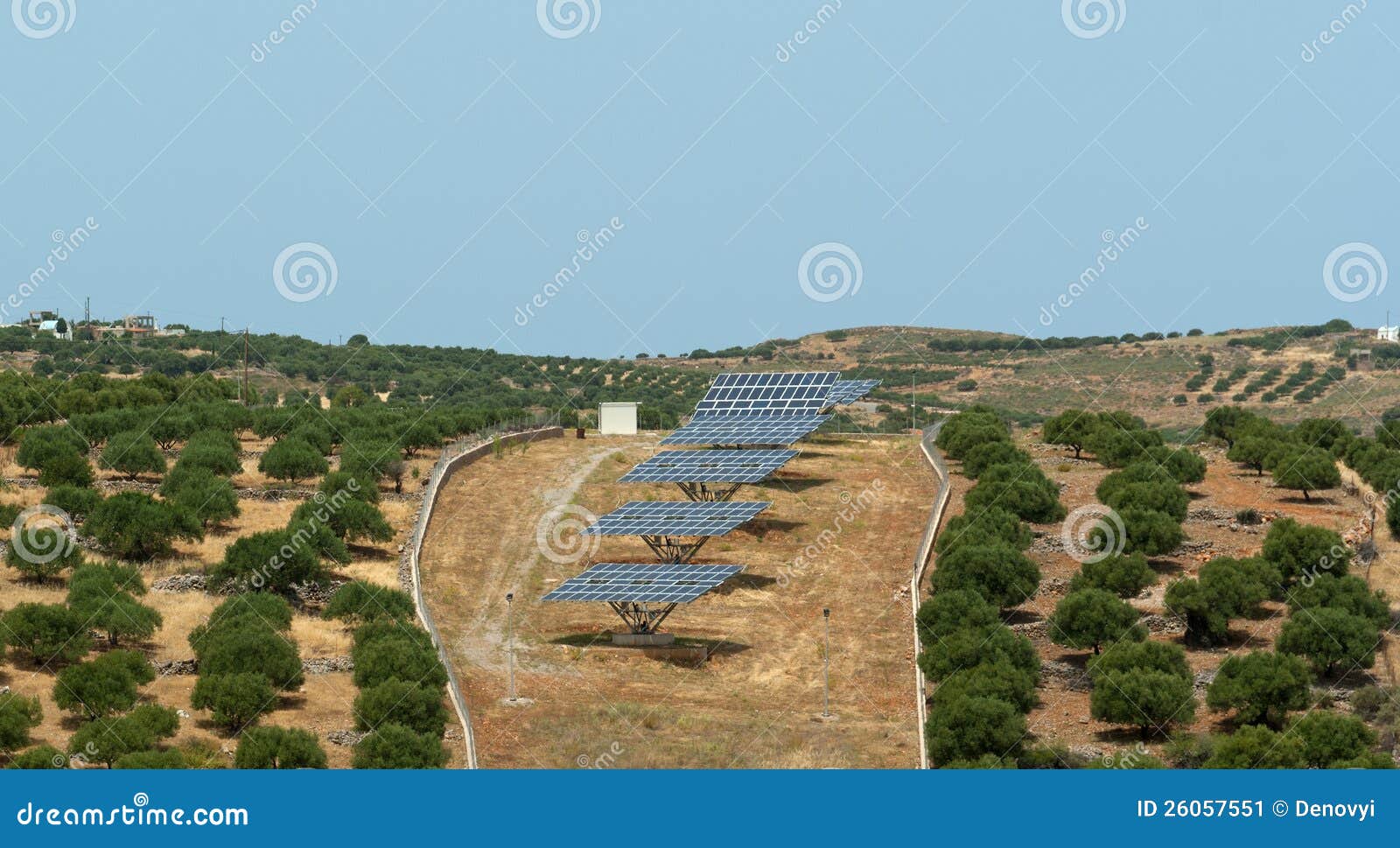 One Solar Battery Panel on the Mountain Steep Stock Image - Image of ...