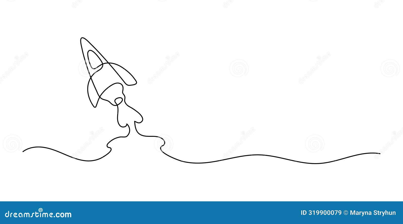 One Solid Line Drawing Of A Simple Flying Spaceship. Rocket Spaceship ...