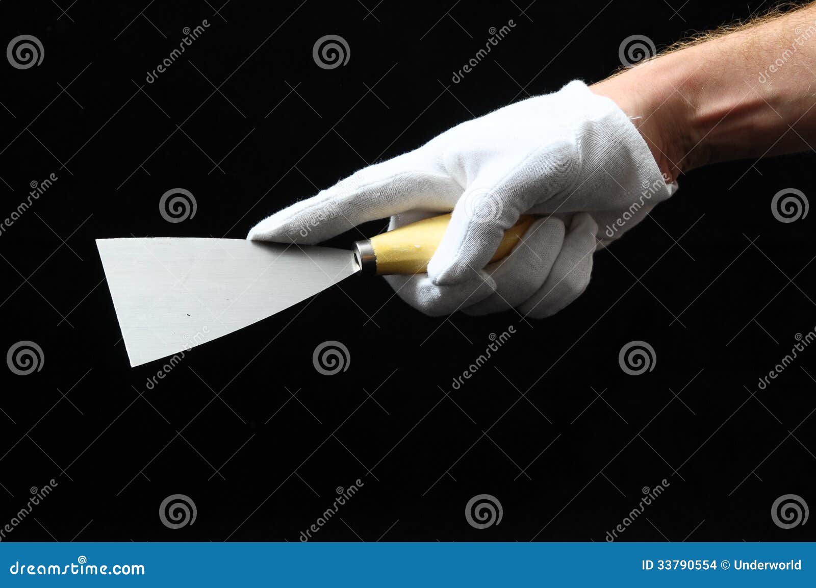 One Spatula and a Hand stock photo. Image of work, closeup - 33790554