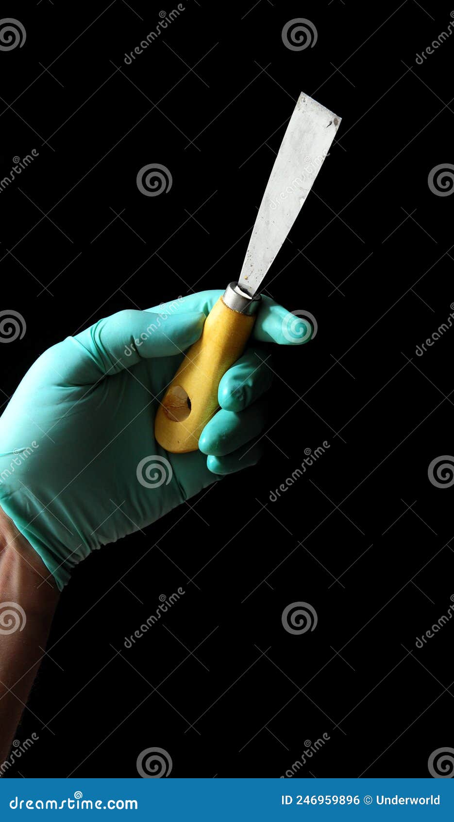 One Spatula and a Hand stock photo. Image of metal, repair - 246959896
