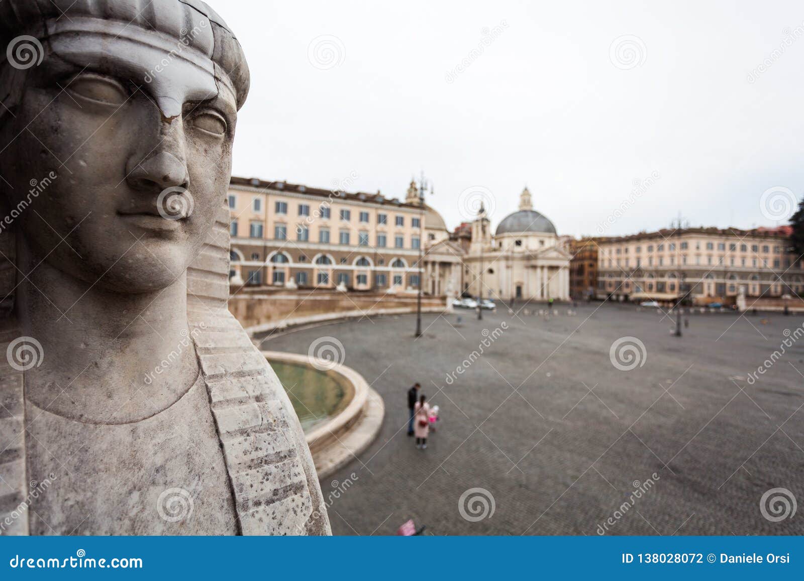 One of the Sphinx in Front of People`s Square, Rome Stock Photo - Image ...