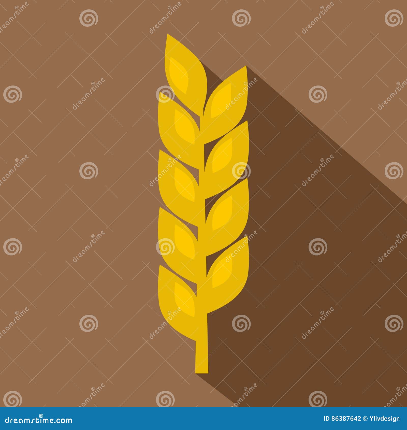 One spike icon, flat style stock vector. Illustration of flour - 86387642