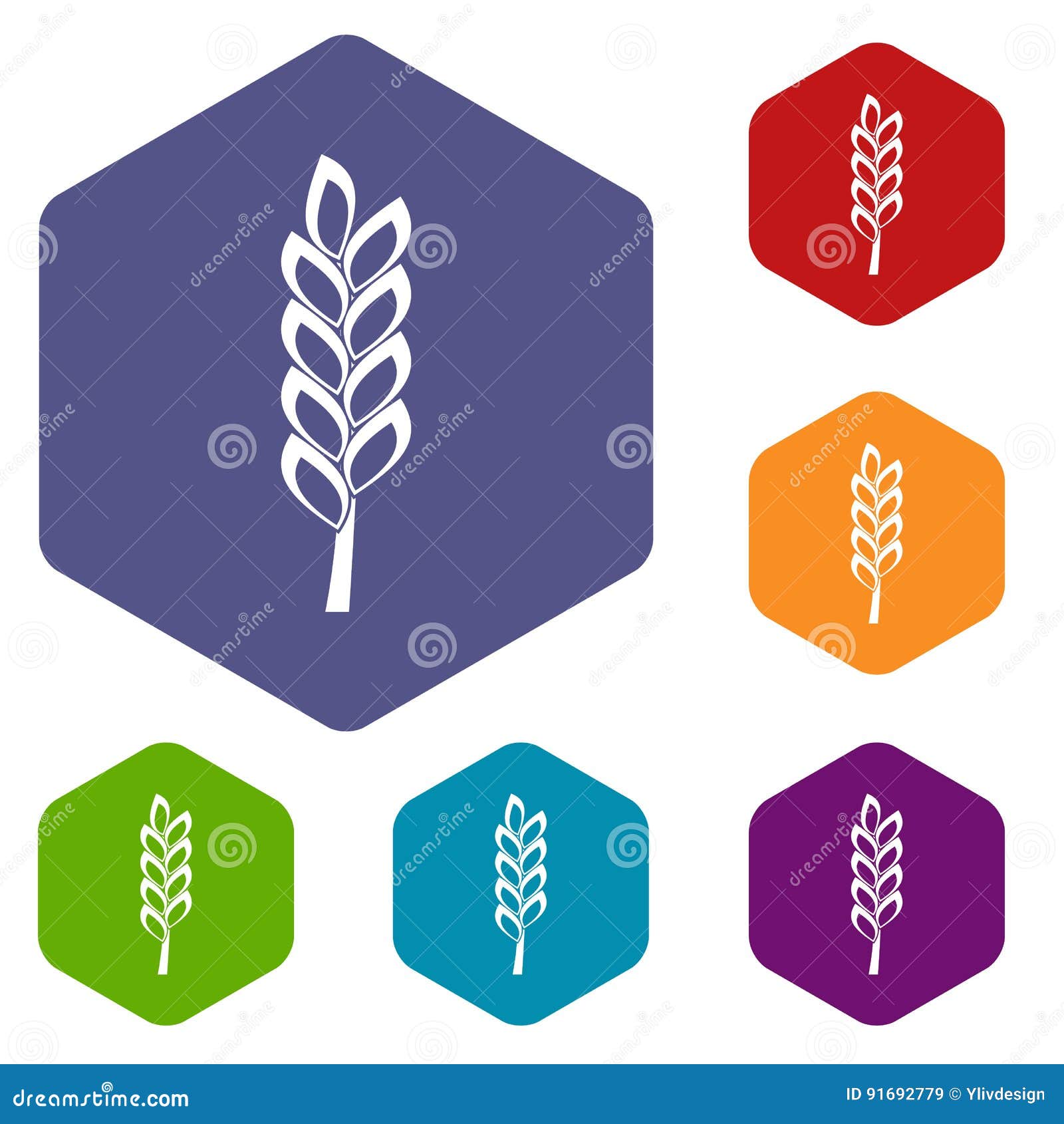 One Spike Icons Set Hexagon Stock Vector - Illustration of farming ...