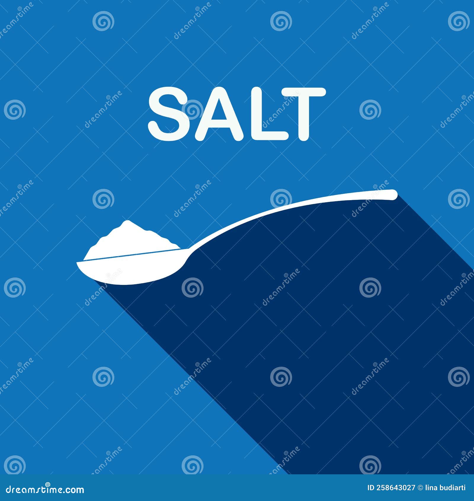One spoon of salt icon stock vector. Illustration of packaging - 258643027
