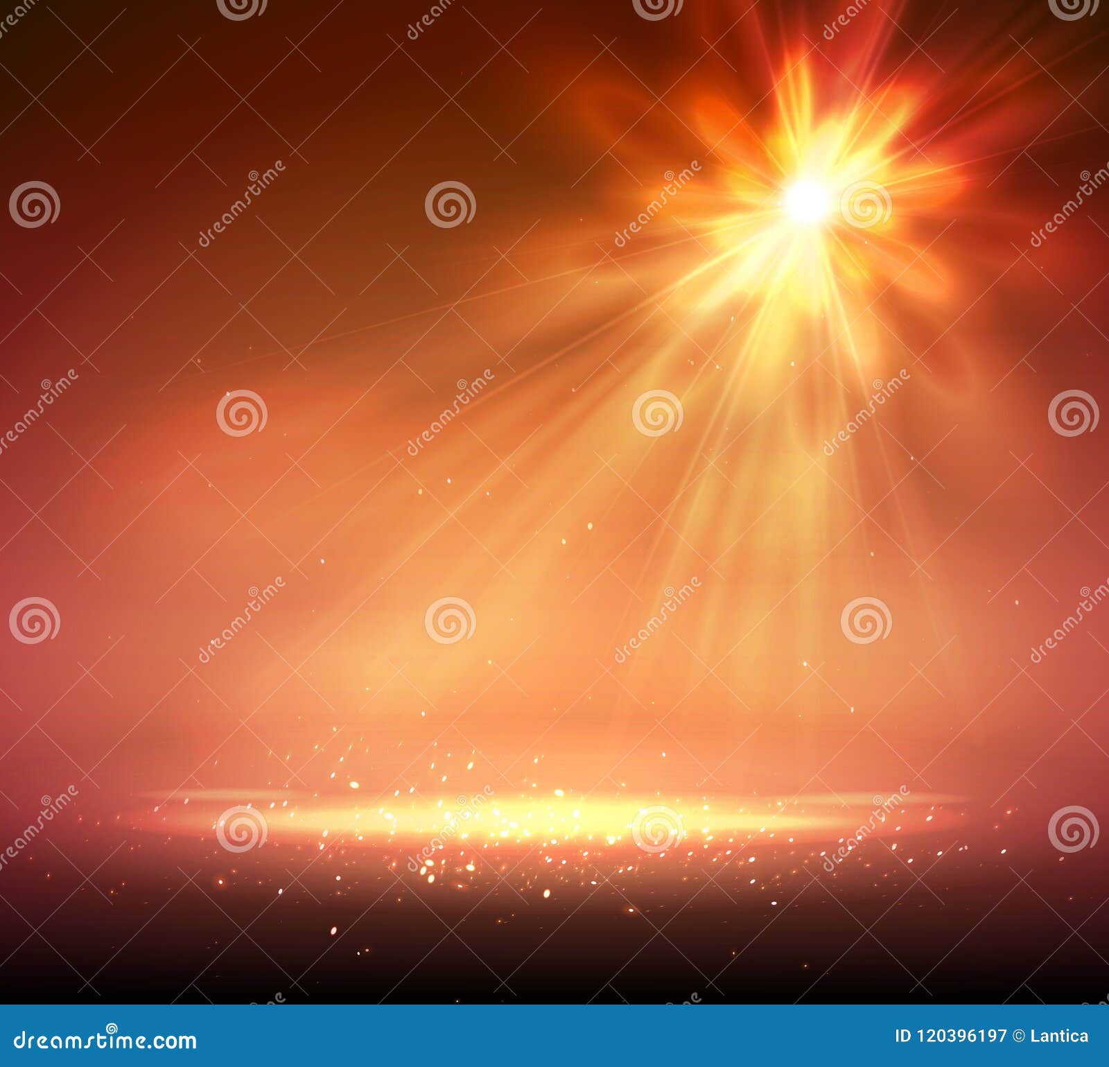 One Spotlight on Stage with Rays and Light. Stock Vector - Illustration ...