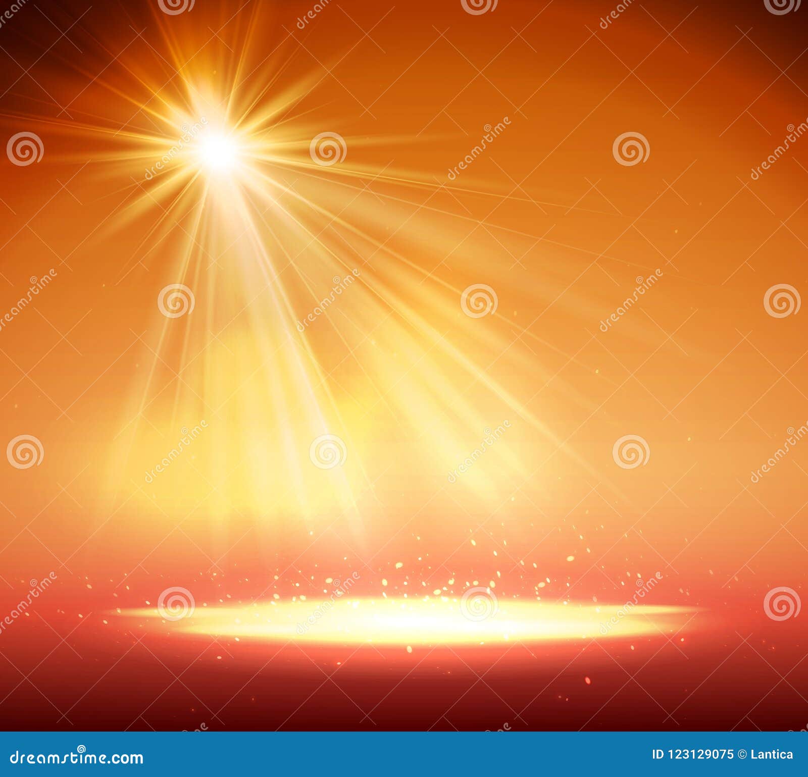 One Spotlight on Stage with Smoke and Light. Stock Vector ...