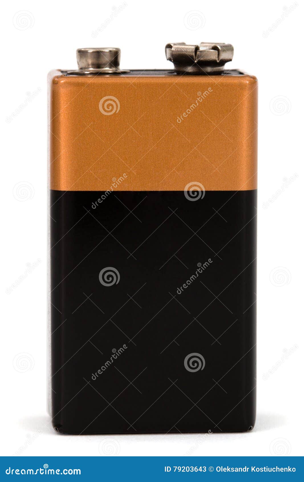 One Square Battery, Isolated on White Background Stock Image - Image of ...