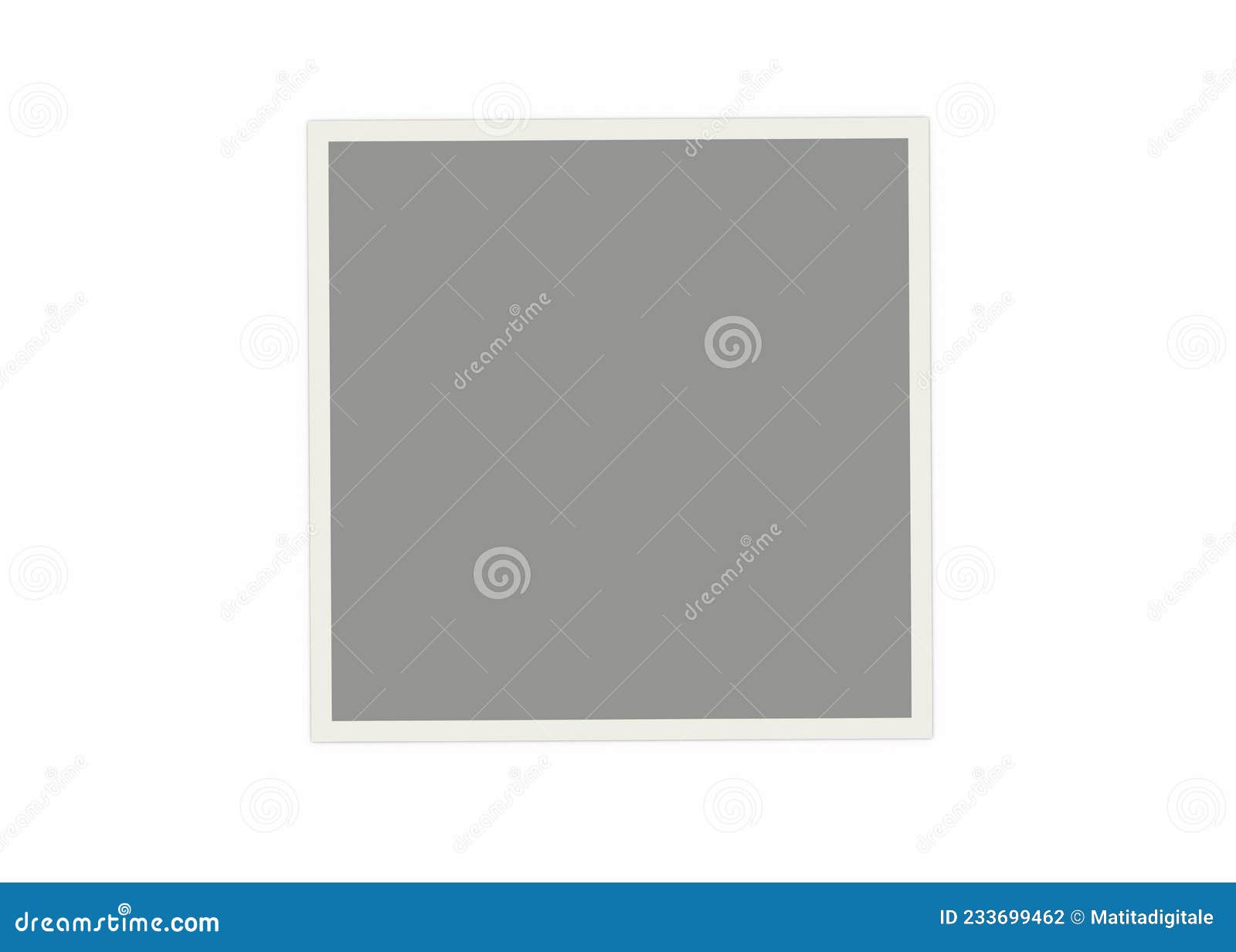 One Square Photo Front View - 3D Illustration Stock Illustration ...