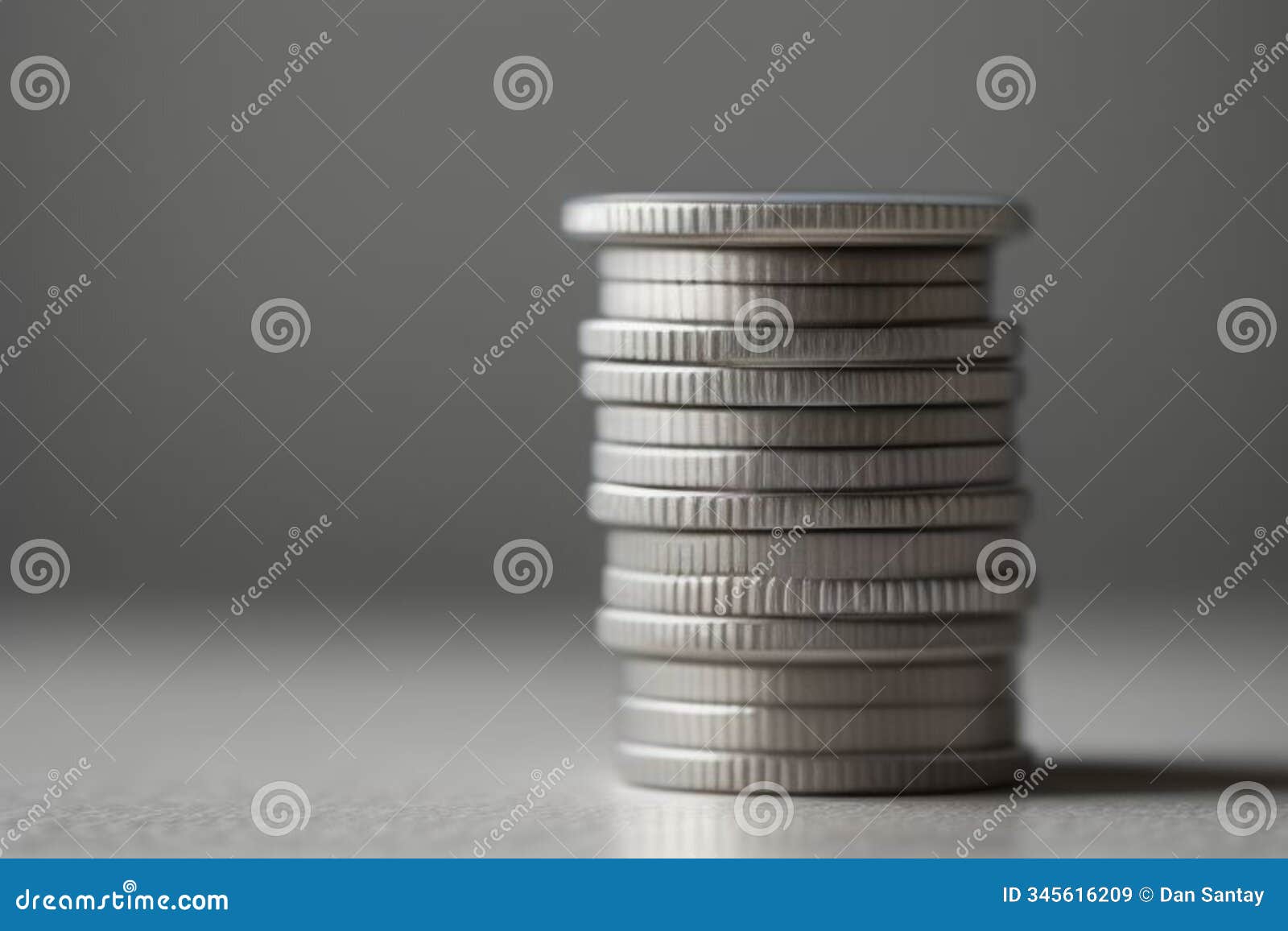 One Stack of Quarters on a Grey Surface Stock Image - Image of pennies ...