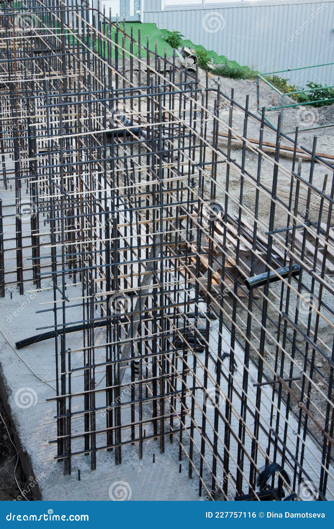 One of the Stages of the Construction of a Retaining Wall, Foundation ...