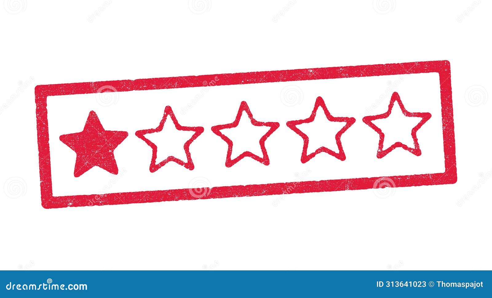 One Star Rating Red Ink Stamp Stock Vector - Illustration of ranking ...