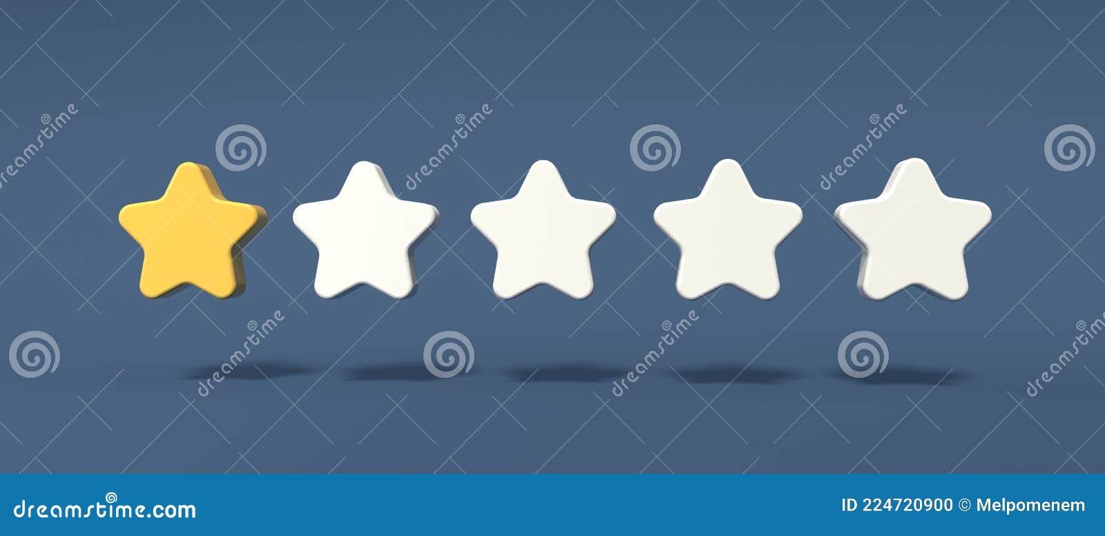 One Star Rating Theme - 3D Render Stock Illustration - Illustration of ...