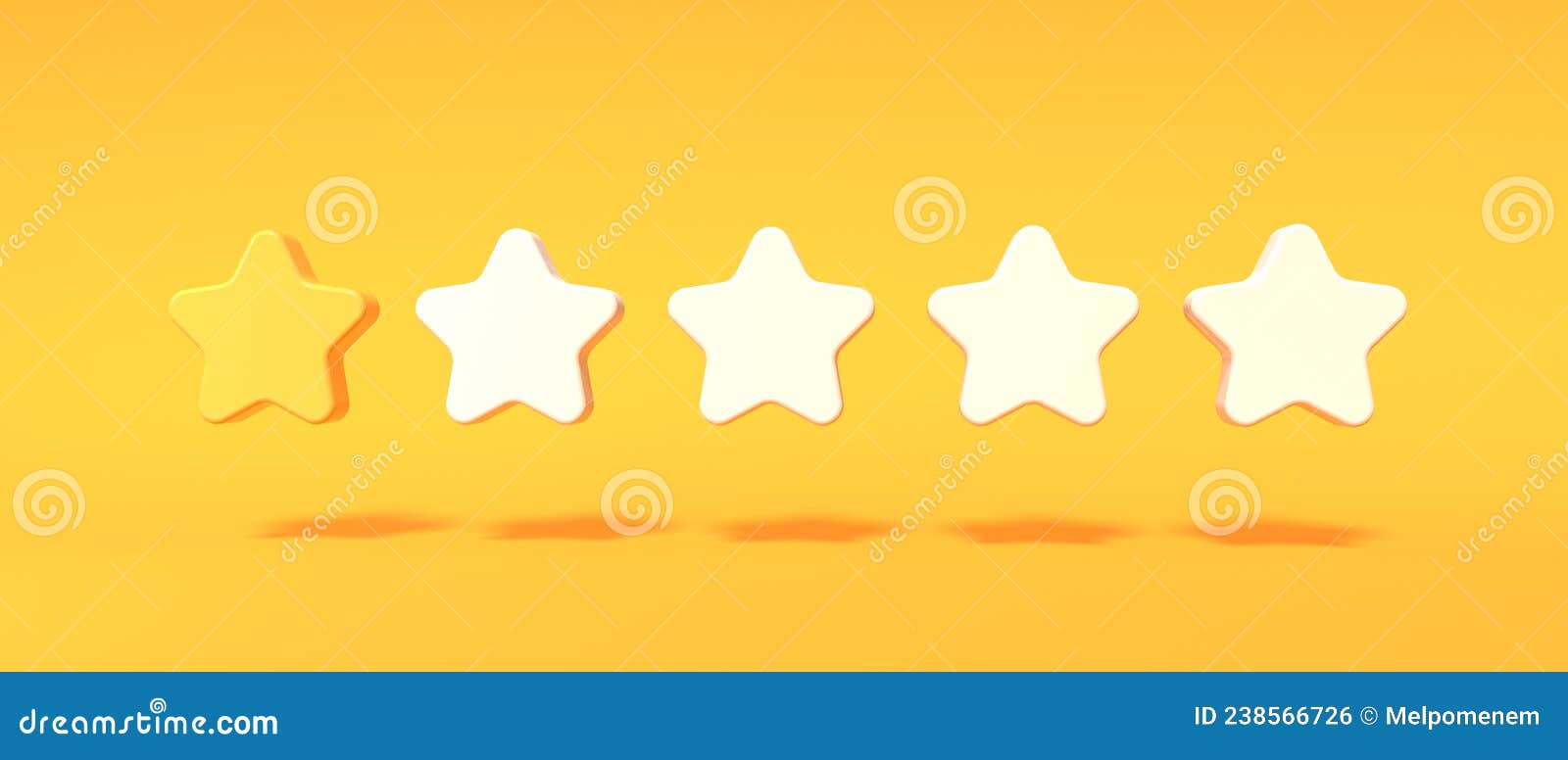 One Star Rating Theme - 3D Render Stock Illustration - Illustration of ...