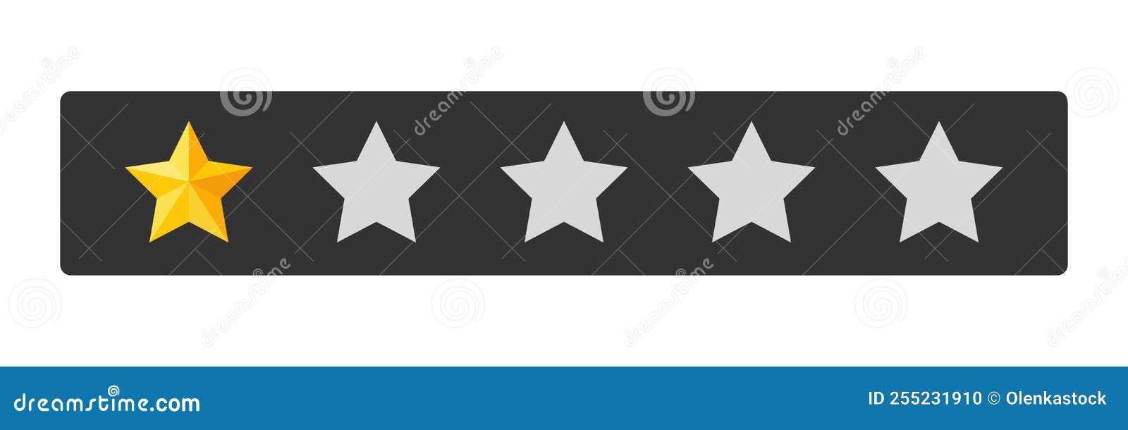 One stars rating button stock vector. Illustration of icon - 255231910