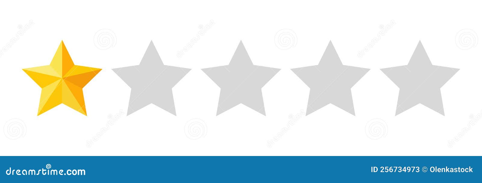 One stars rating button stock vector. Illustration of product - 256734973