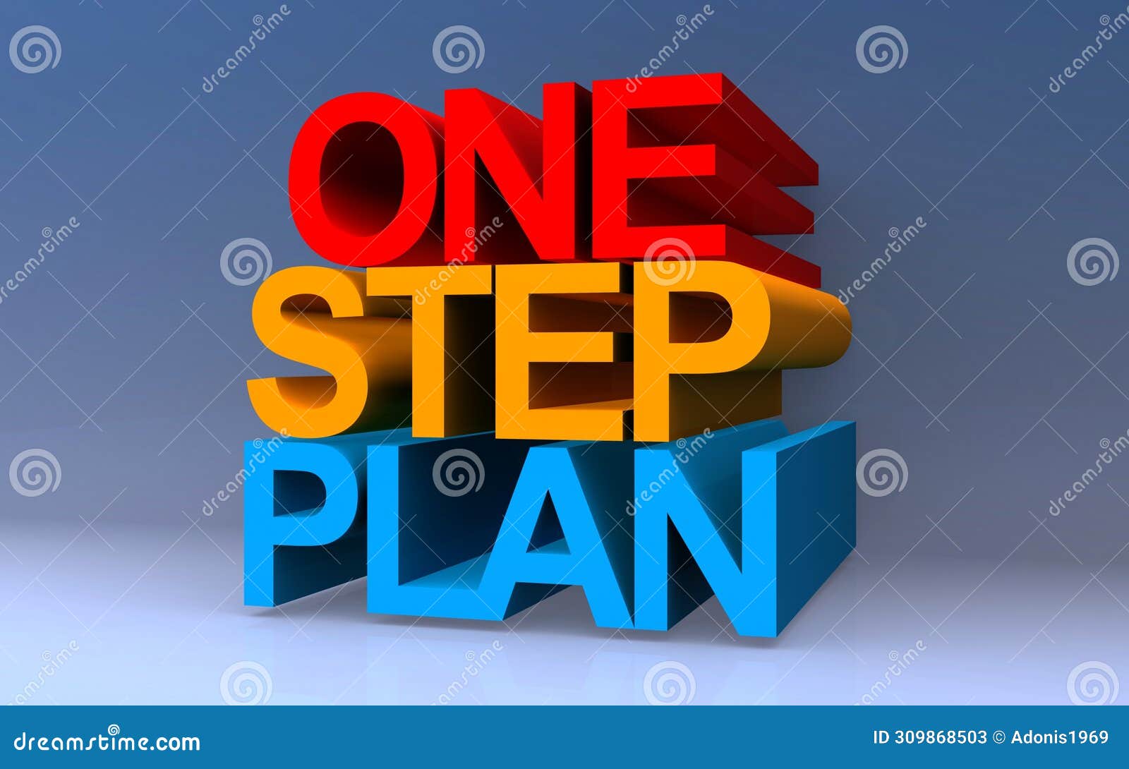 One step plan on blue stock illustration. Illustration of outline ...