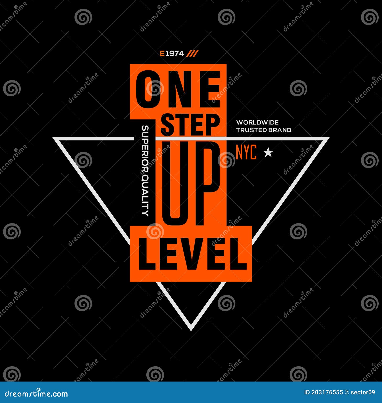 ONE STEP UP LEVEL Slogan Typography Tee Shirt Graphics Vectors Stock ...