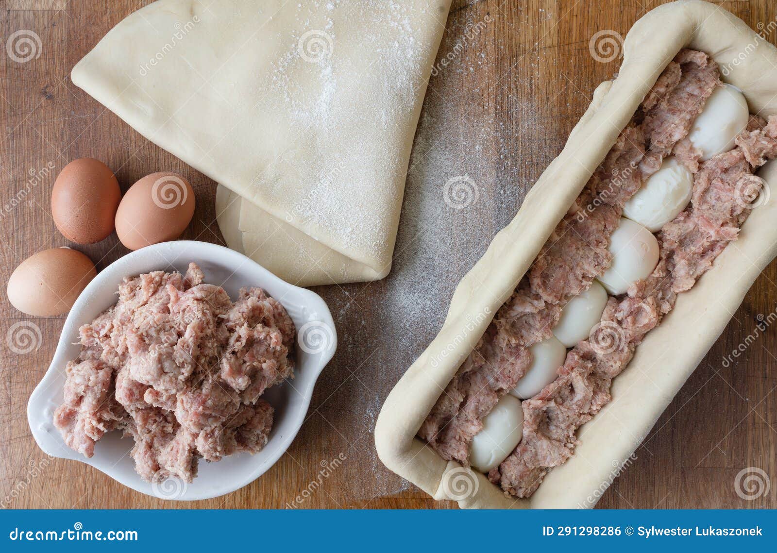 One of the Steps of Making a Gala Pie Stock Photo - Image of process ...