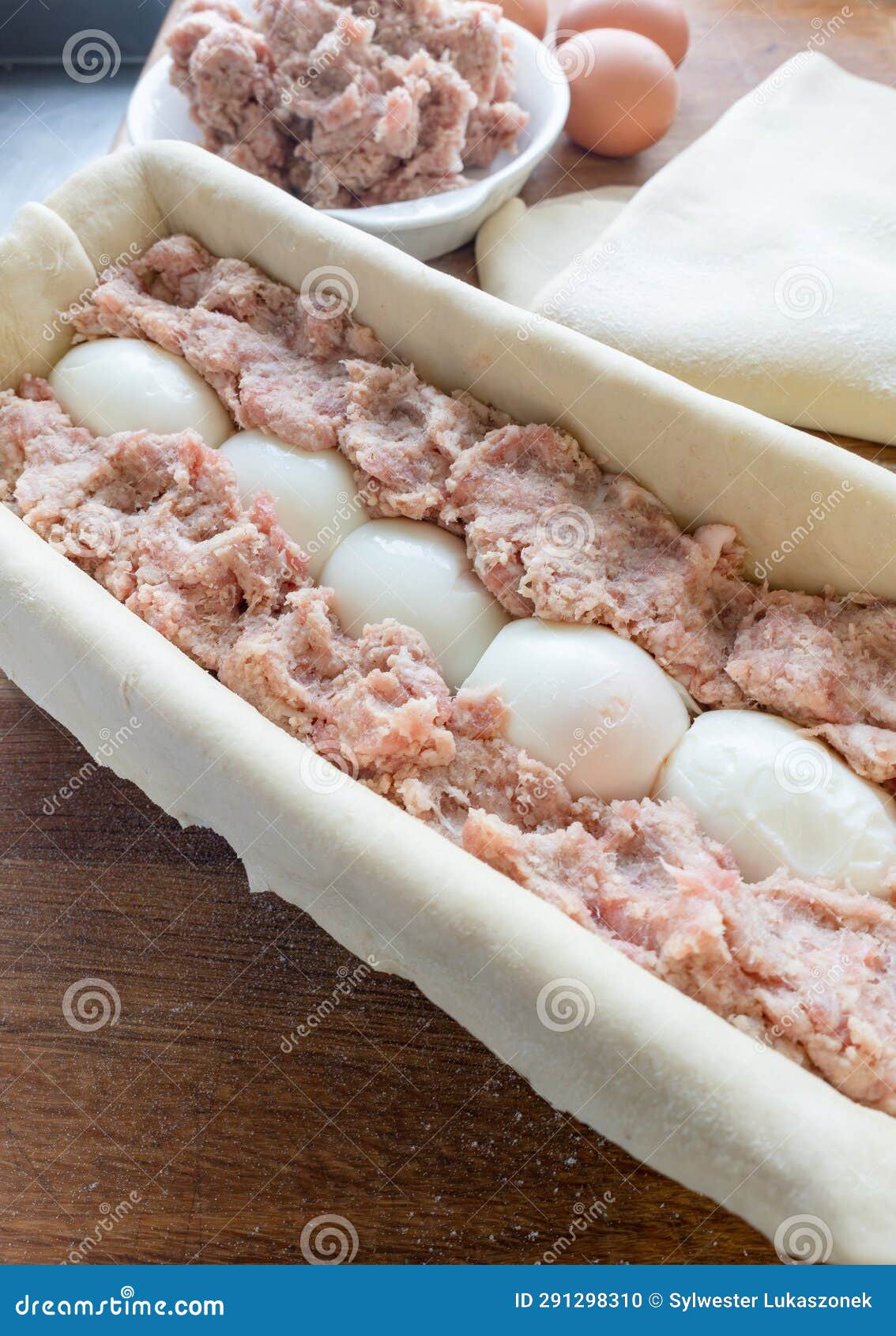 One of the Steps of Making a Gala Pie. Vertical Shot Stock Photo ...
