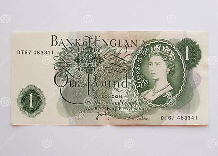 One Sterling Pound Note, Circa 1970 Editorial Stock Image - Image of ...
