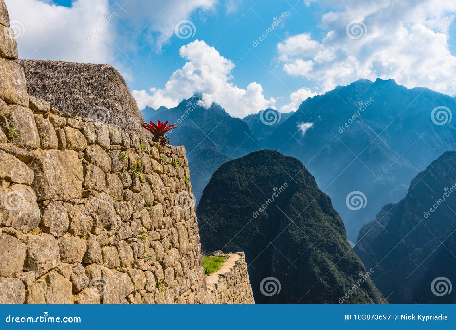Structure on the Site of Machu Picchu. Stock Image - Image of plant ...