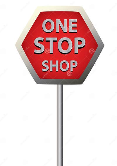 One Stop Shop a Red Sign on White Background Stock Vector ...