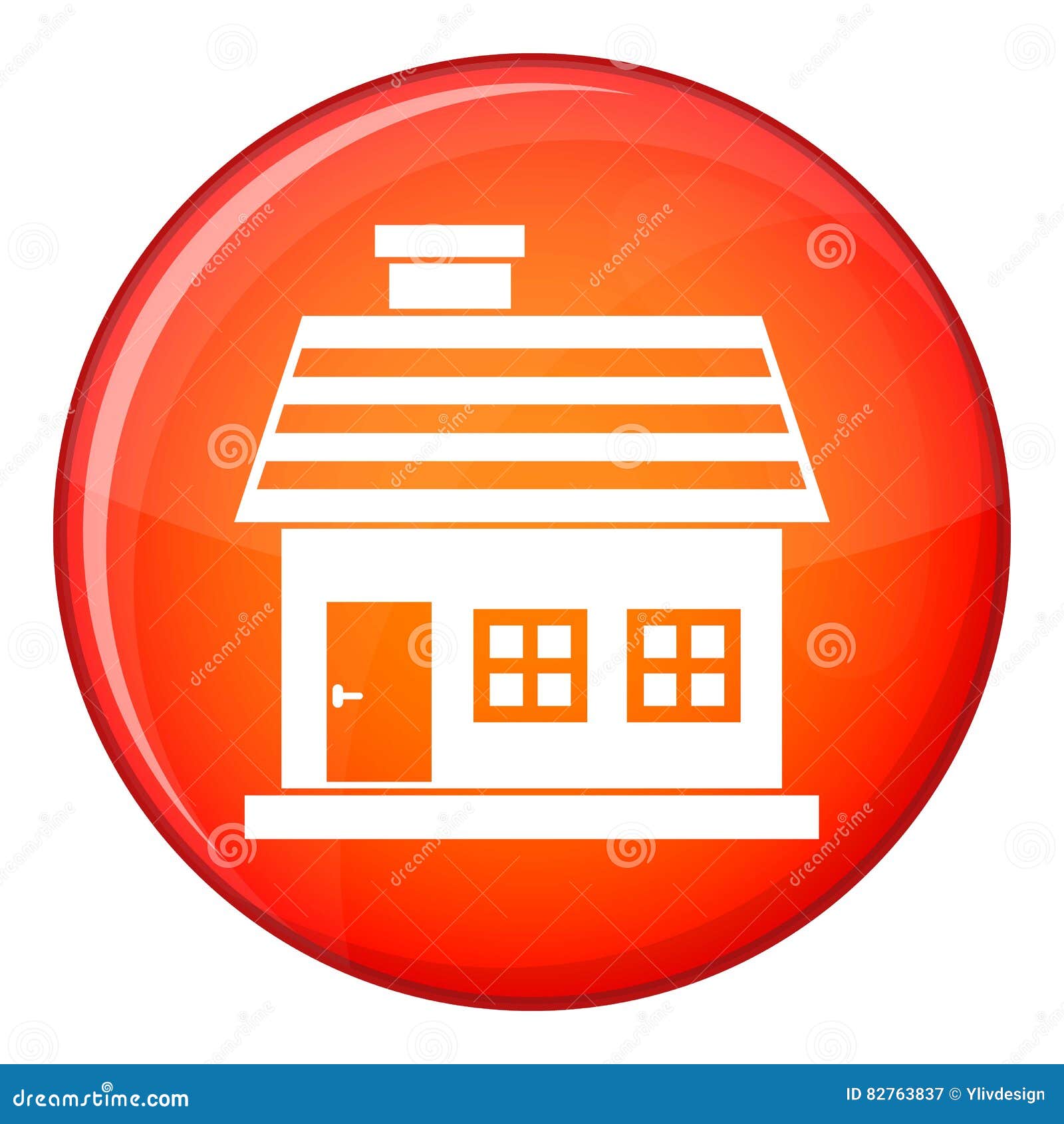 One-storey House Icon, Flat Style Stock Vector - Illustration of ...