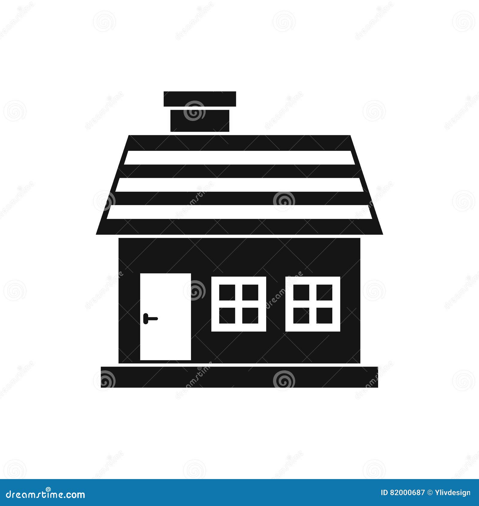 One-storey House Icon, Simple Style Stock Vector - Illustration of ...